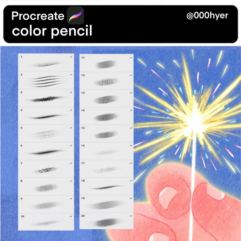 Сolor pencil brushset for procreate cartoon - Free Brushes for Procreate