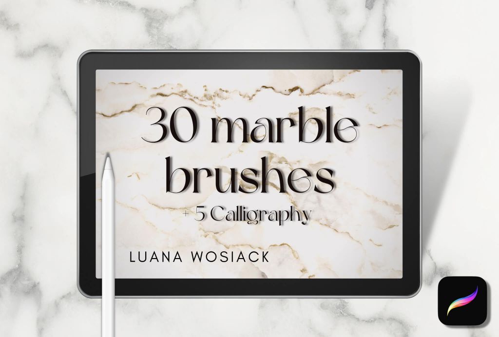 Free Glamorous Marble Texture Brushes for Procreate - Free Brushes for Procreate