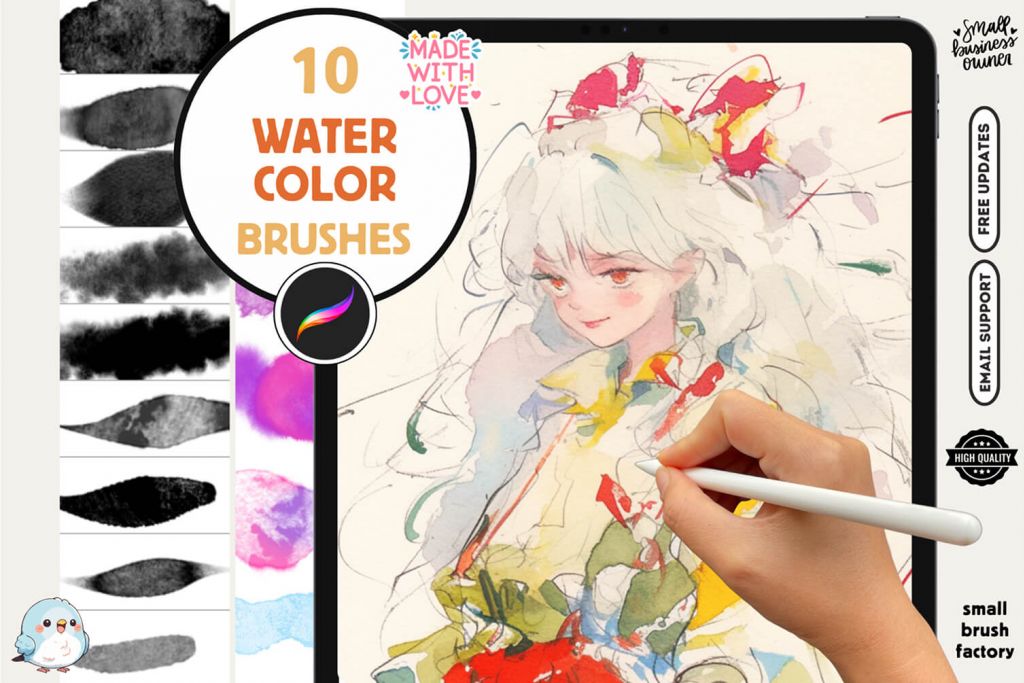 FREE Procreate Watercolor Brushes: Aquarelle Dreams, Realistic ...