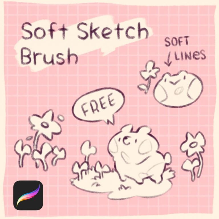 Soft Sketch Brush FREE Procreate brush - Free Brushes for Procreate