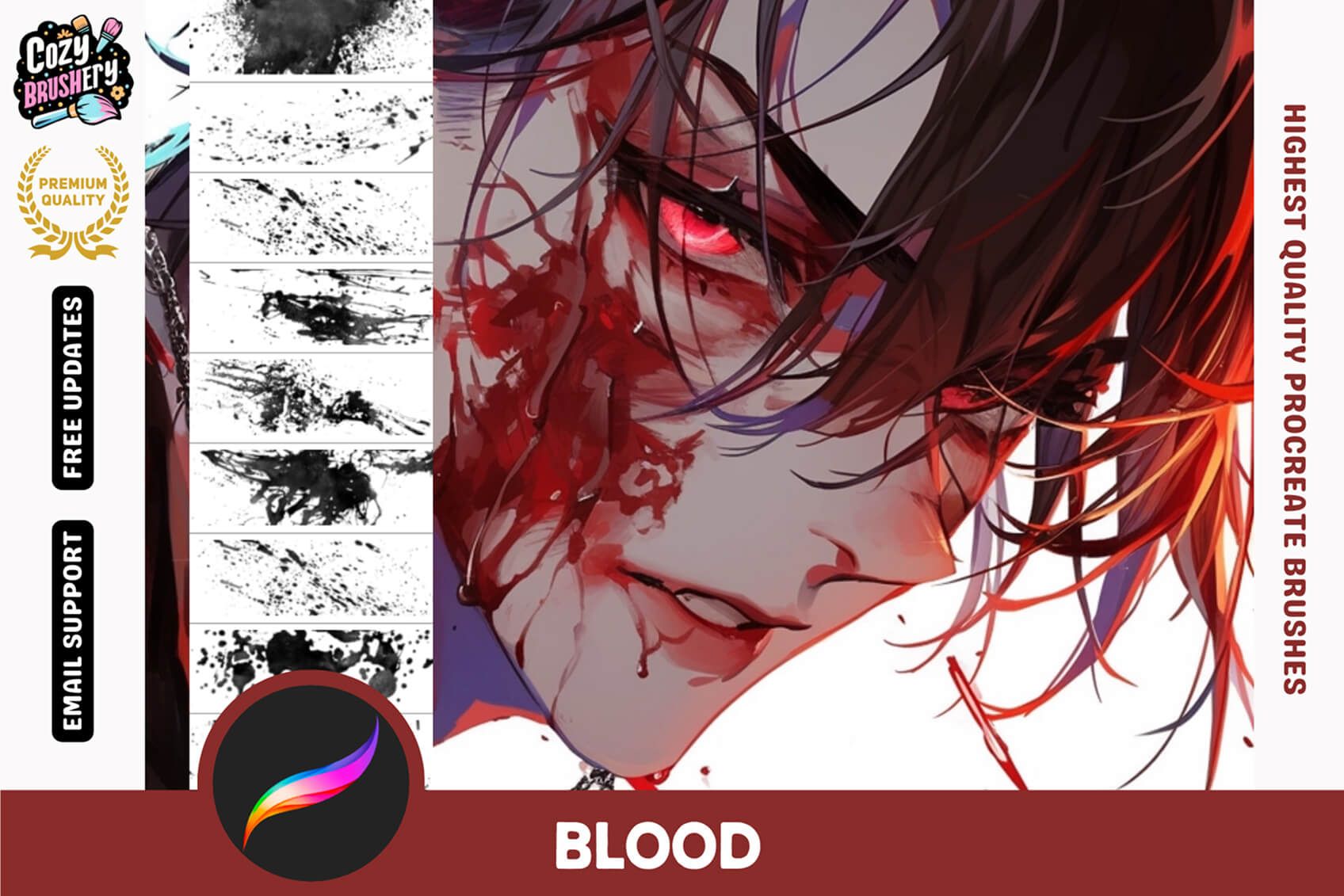 FREE blood brushes, Procreate Brushes and Stamps - Free Brushes for ...