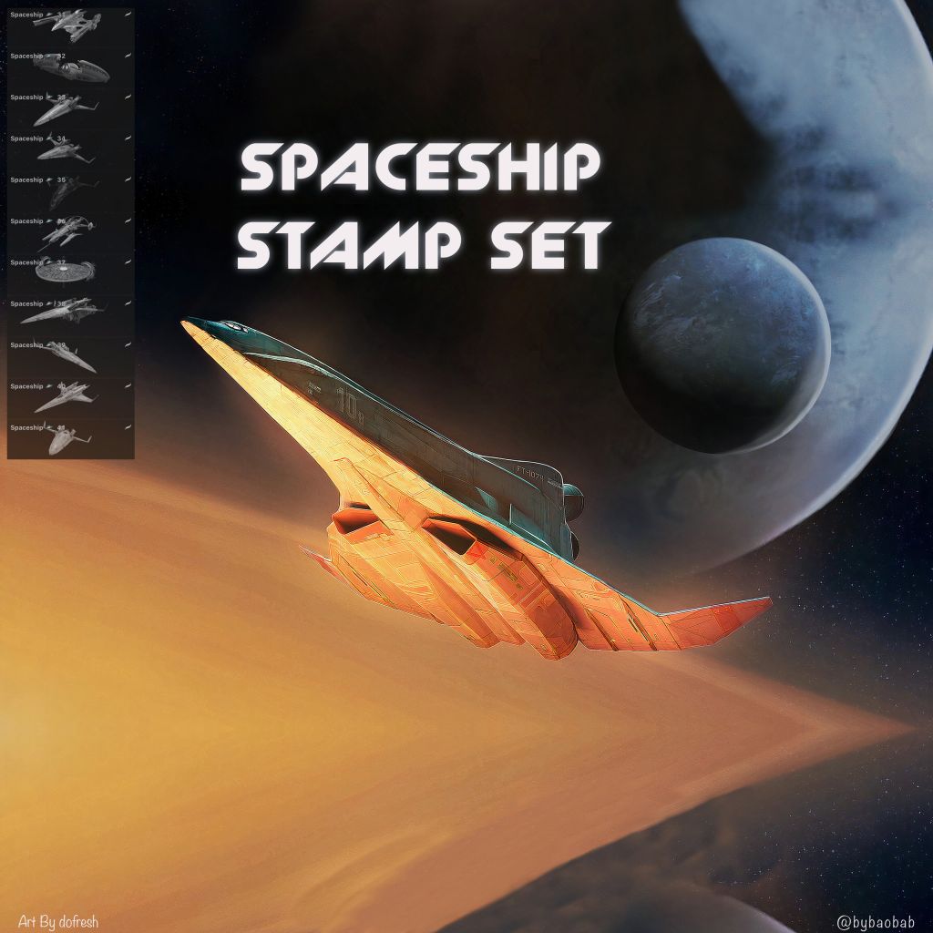 FREE Spaceship Stamp Set for Procreate! - Free Brushes for Procreate