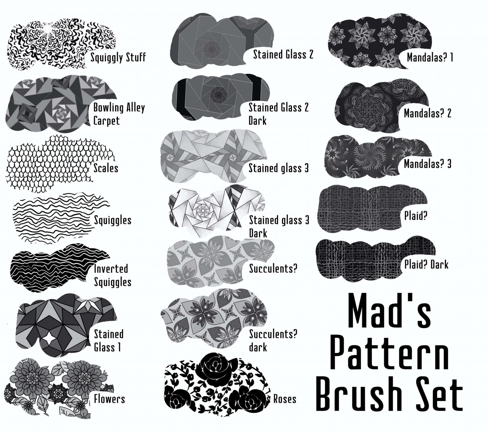 Mad's Pattern Brush Set - Free Brushes for Procreate