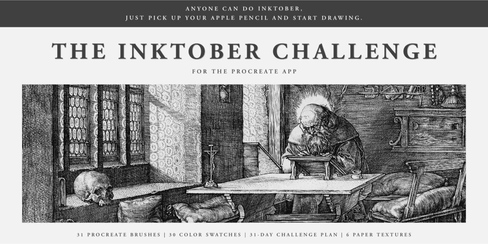 The Inktober Challenge (2024) Procreate Kit - Free Brushes for Procreate