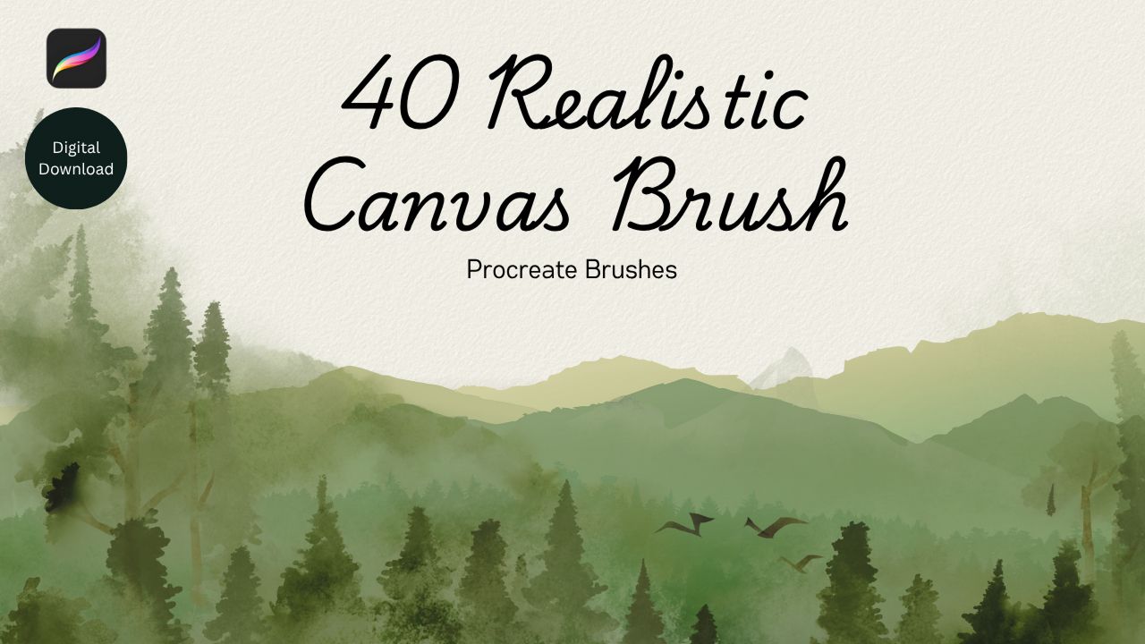 40 Procreate Realistic Canvas Brushes - Free Brushes for Procreate