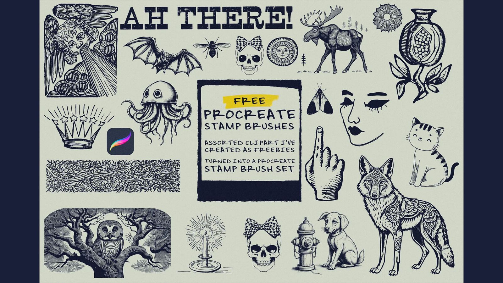 Free Procreate Stamp Brushes Set - Free Brushes for Procreate