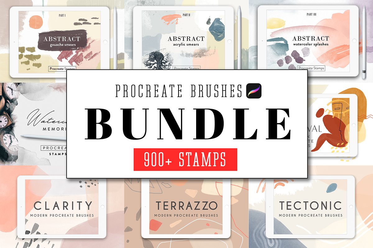 [Paid] All Procreate Stamp Brushes Bundle - Free Brushes for Procreate