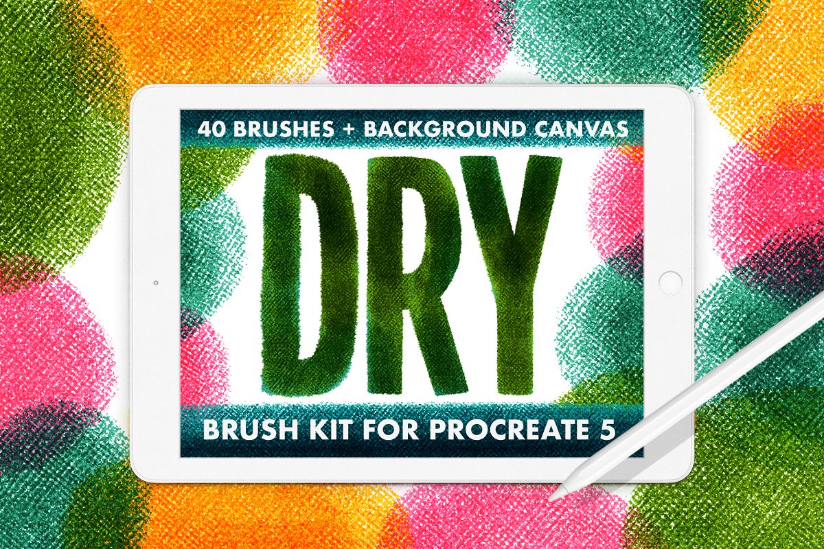 [Paid] 40 DRY BRUSH KIT FOR PROCREATE 5 - Free Brushes for Procreate