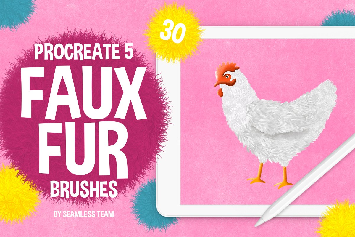 [Paid] 30 FAUX FUR BRUSHES FOR PROCREATE 5 - Free Brushes for Procreate