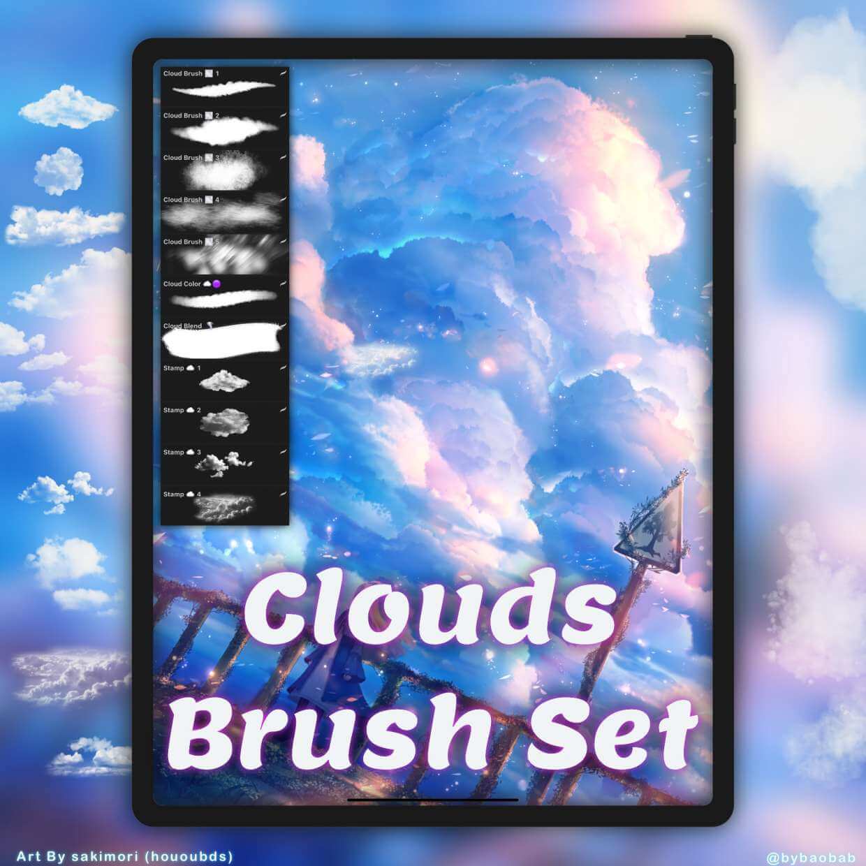 FREE Clouds Brush Set for Procreate! - Free Brushes for Procreate