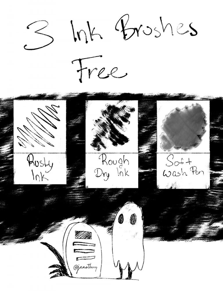 3 Free Ink Brushes for Procreate - Free Brushes for Procreate