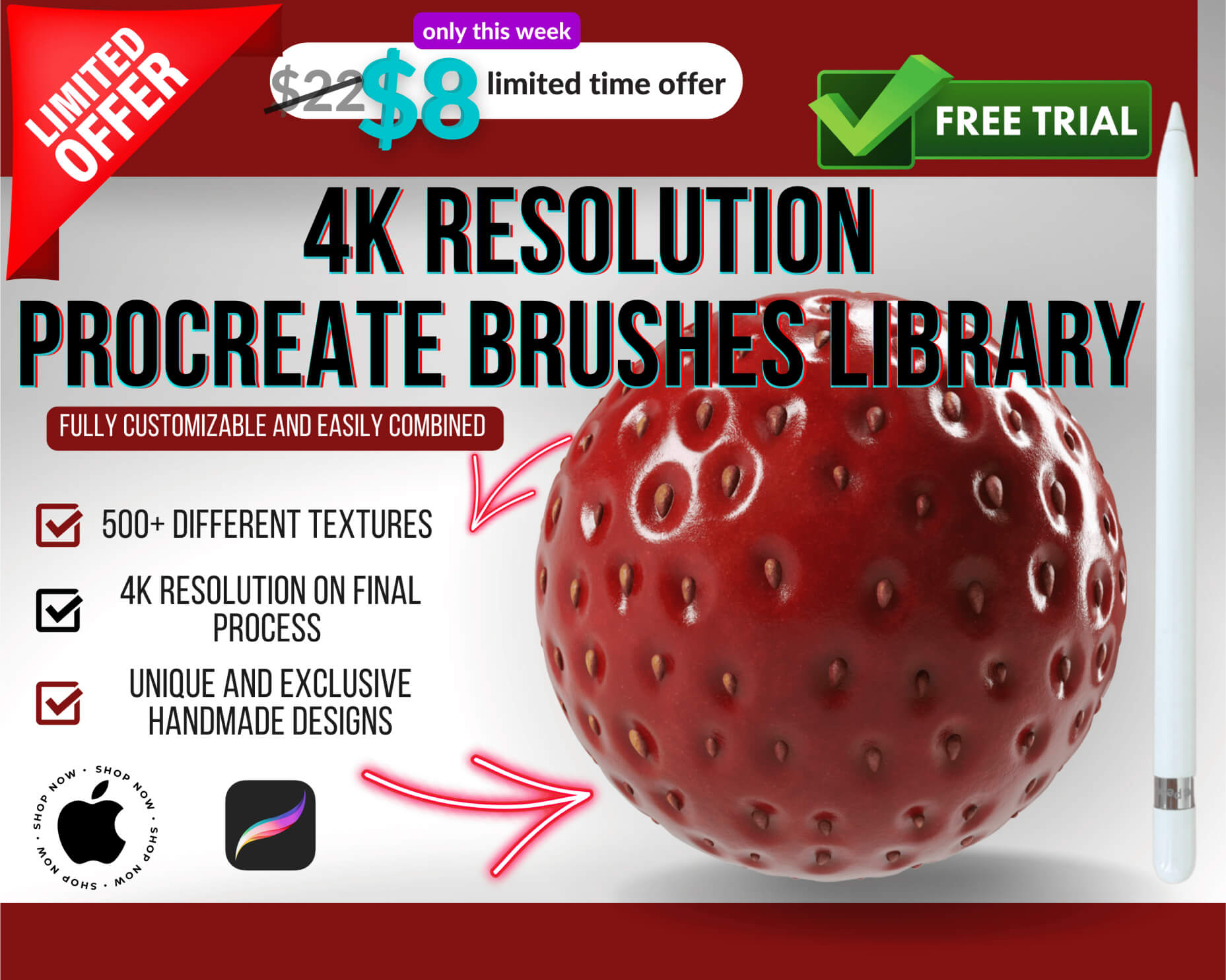 500 Procreate Texture Brushes - Free Brushes for Procreate