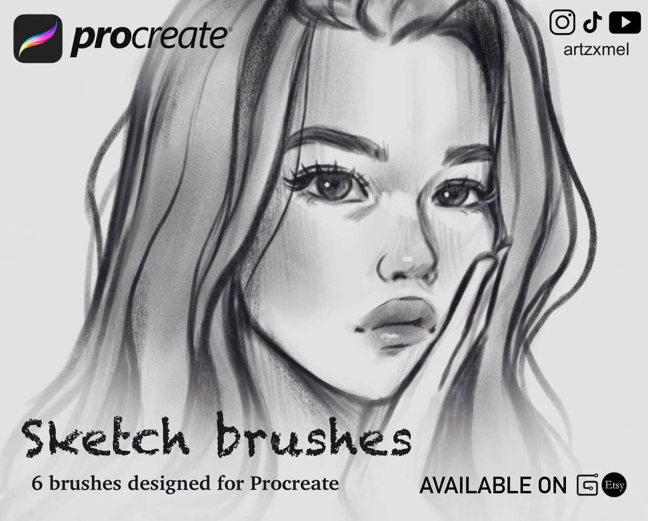 Procreate Sketch Brush-Set | Artzxmel - Free Brushes for Procreate