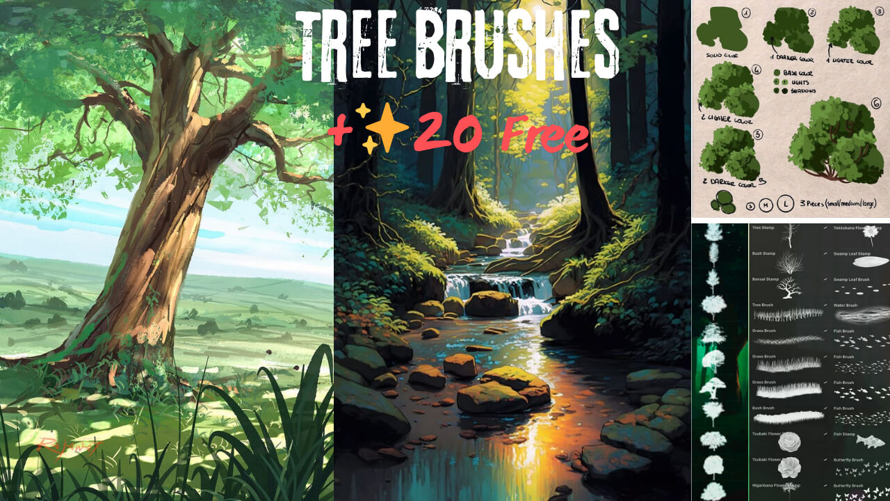 Free Procreate Tree Brushes: Enhance Your Artwork with 20 Unique Designs - Free Brushes for ...
