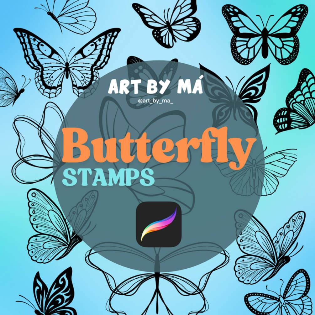 Butterfly Stamps for Procreate - Free Brushes for Procreate