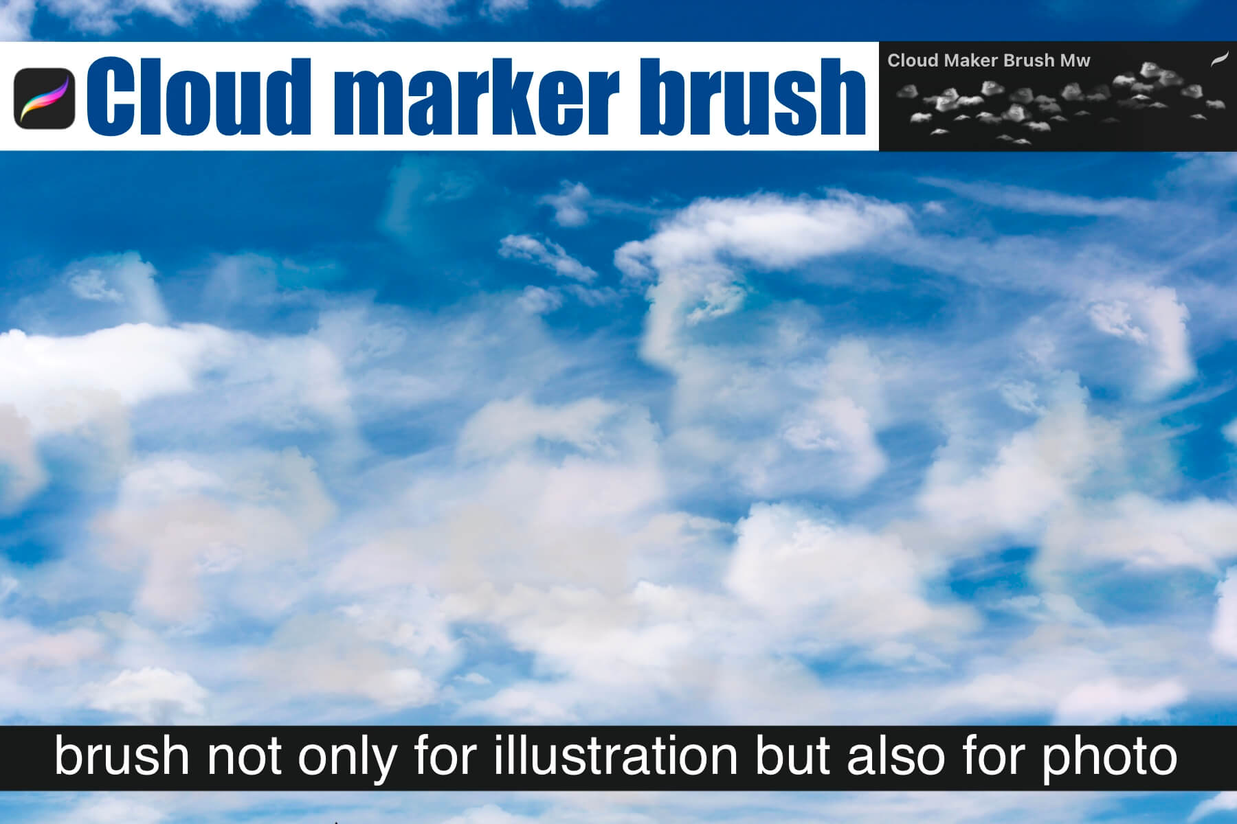 Cloud marker FREE brush - Free Brushes for Procreate