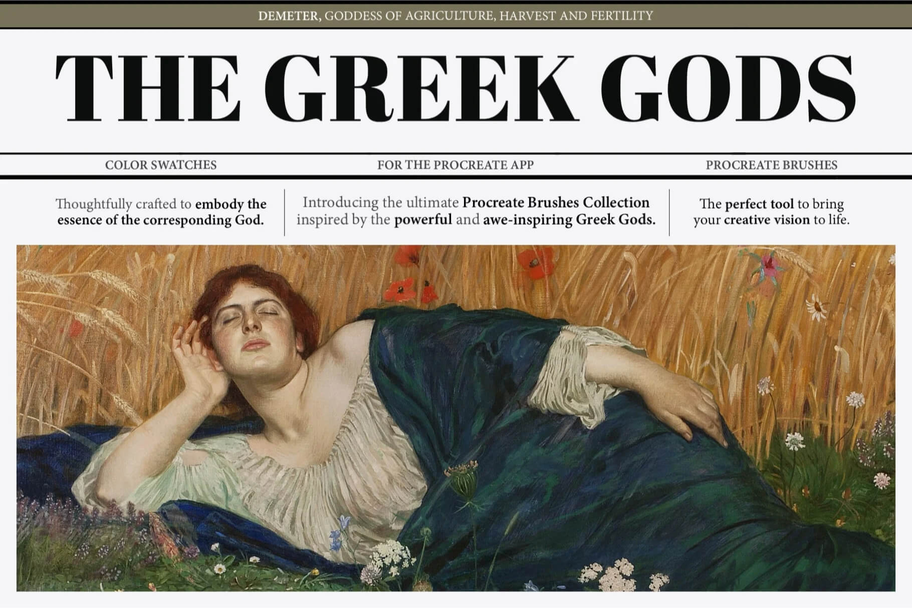 Demeter Procreate Kit | The Greek Gods Collection - Free Brushes for ...
