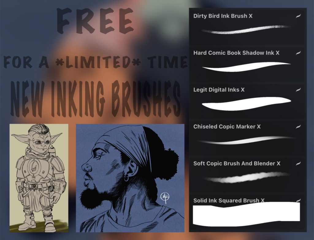 FREE New Ink Brushes - Free Brushes for Procreate