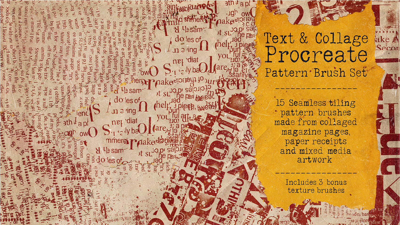 Free Sample - Procreate Text And Collage Pattern Brushes - Free Brushes ...