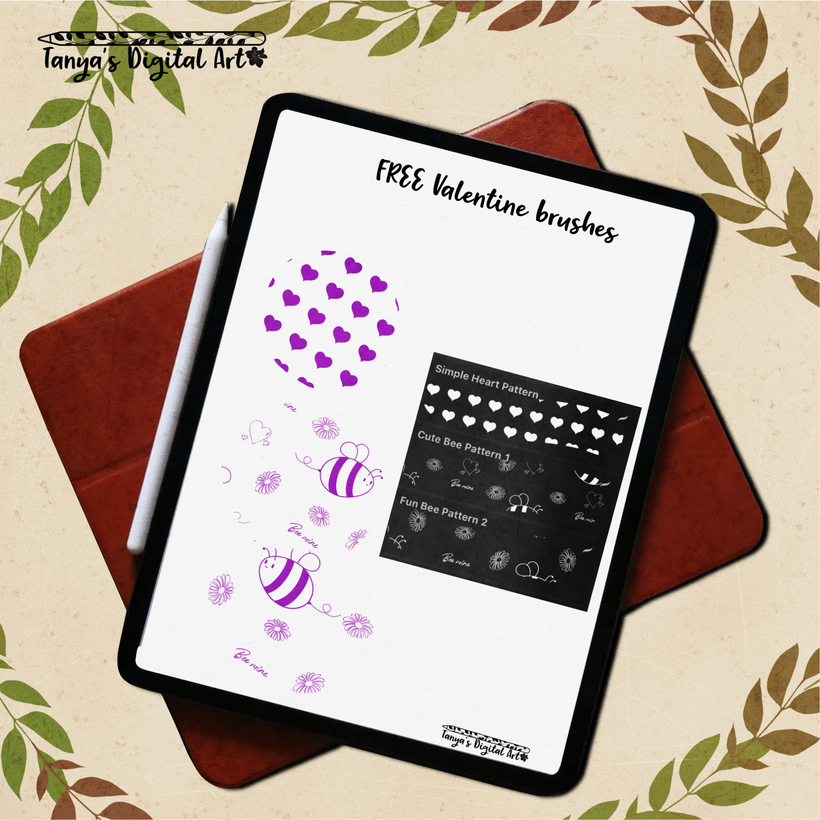 Free Valentine patterns brushes for Procreate - Free Brushes for Procreate