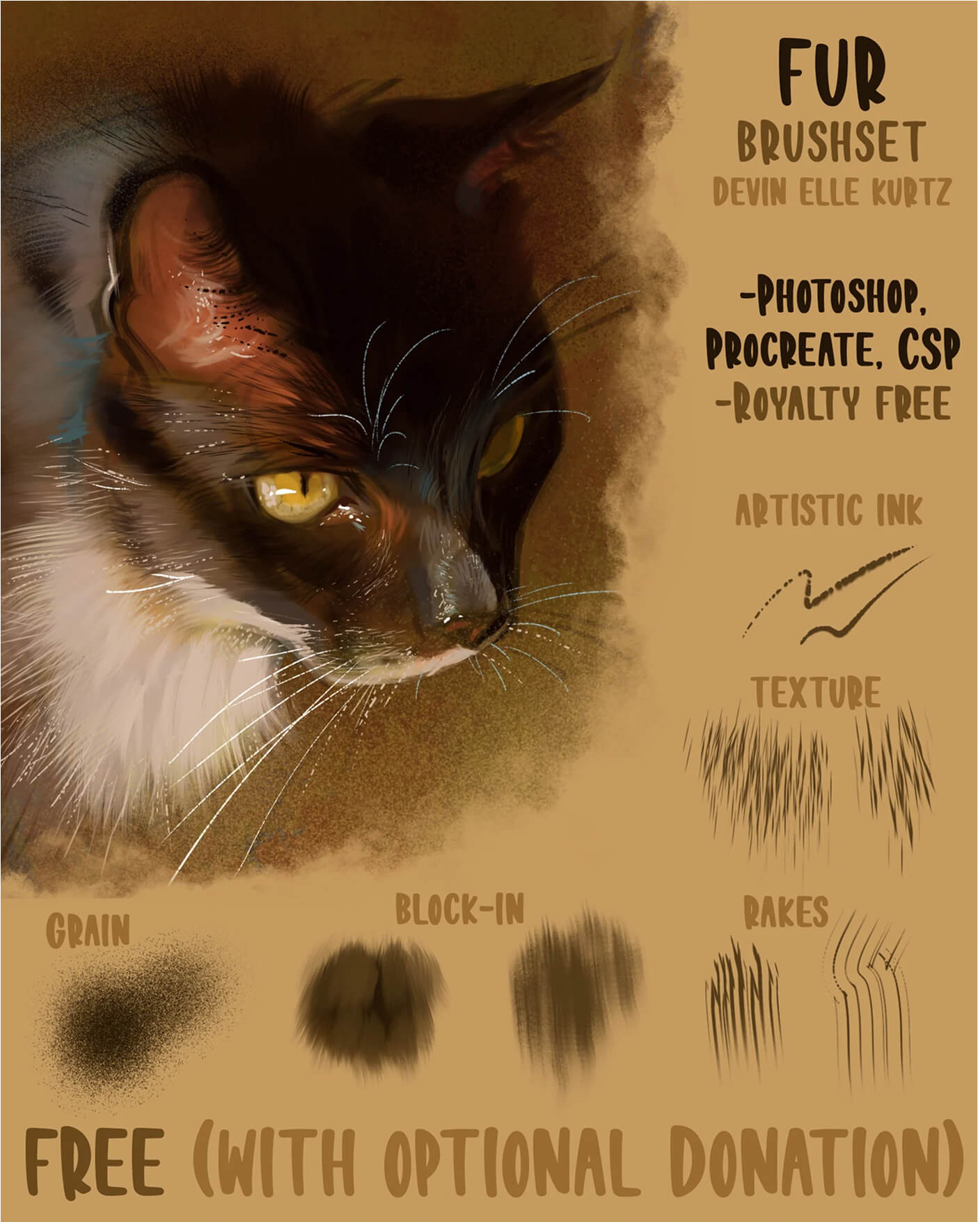 Fur Brushset - Free Brushes for Procreate