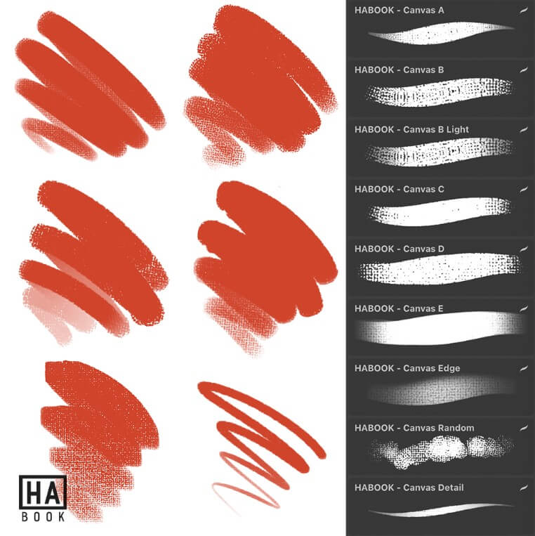 HABOOK Canvas Brushes for Procreate - Free Brushes for Procreate
