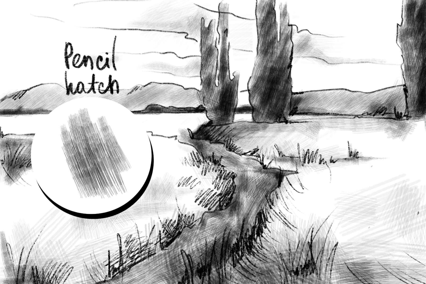 Pencil hatch brush - Free Brushes for Procreate