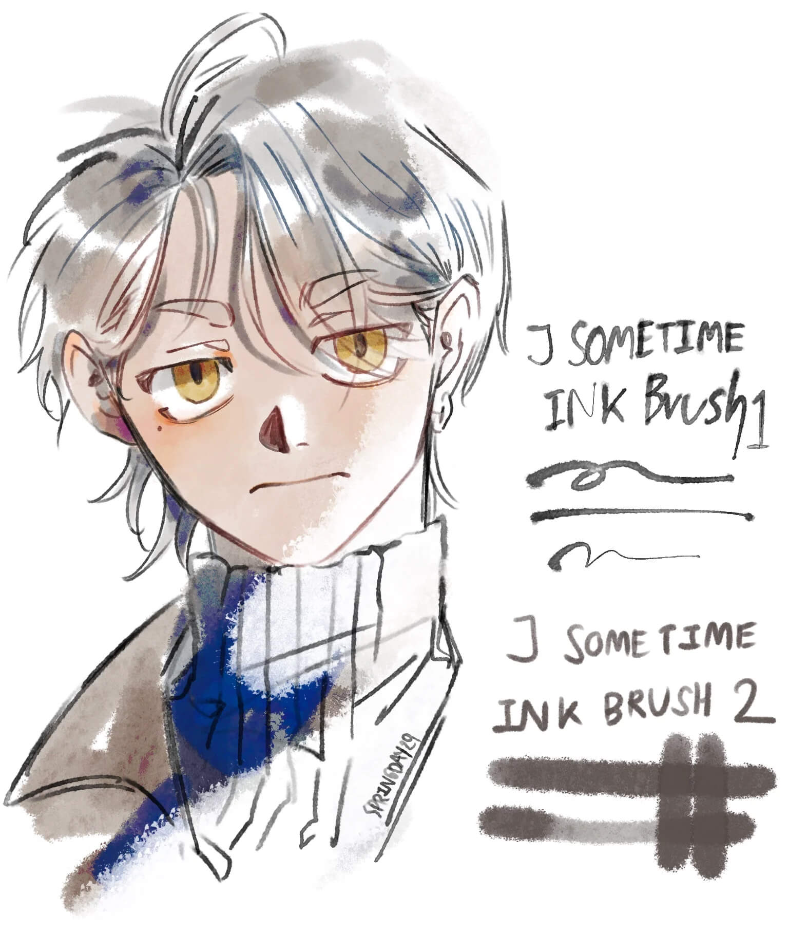 J Sometime Ink Brush set - Free Brushes for Procreate