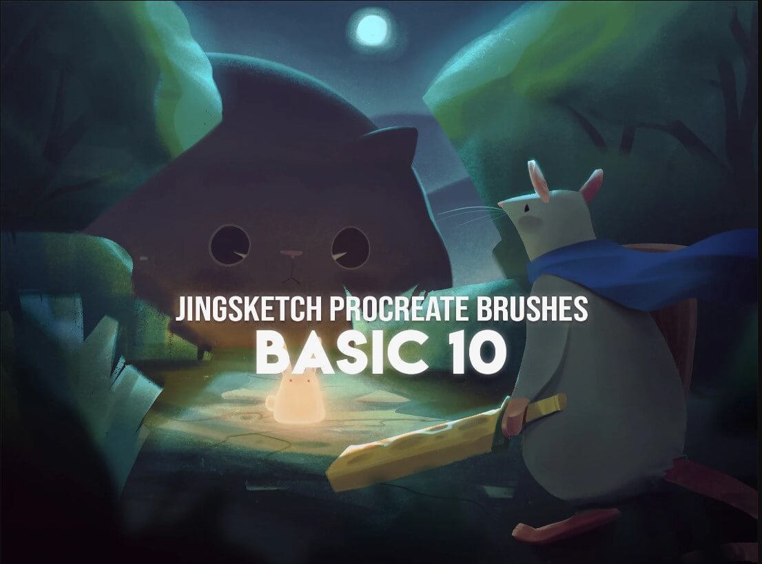 Jingsketch Procreate Brushes: Basic 10 - Free Brushes for Procreate