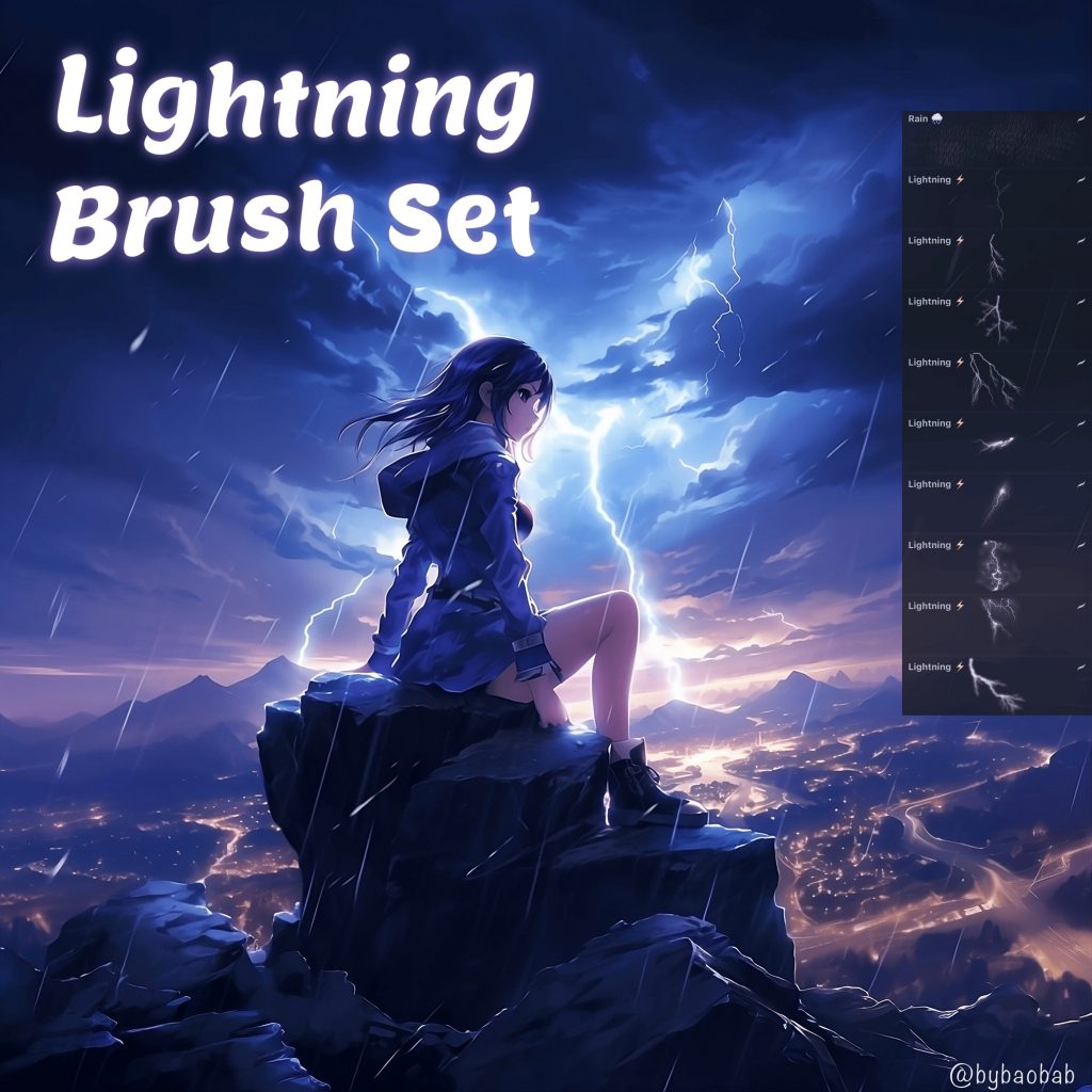 FREE Lightning Brush Set for Procreate! - Free Brushes for Procreate