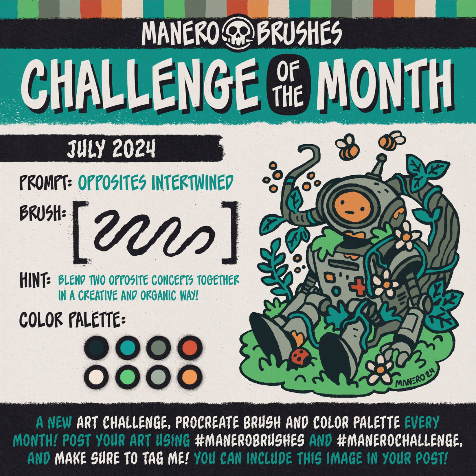 Challenge of the Month [July 2024] - An Art Prompt, Procreate Brush and ...