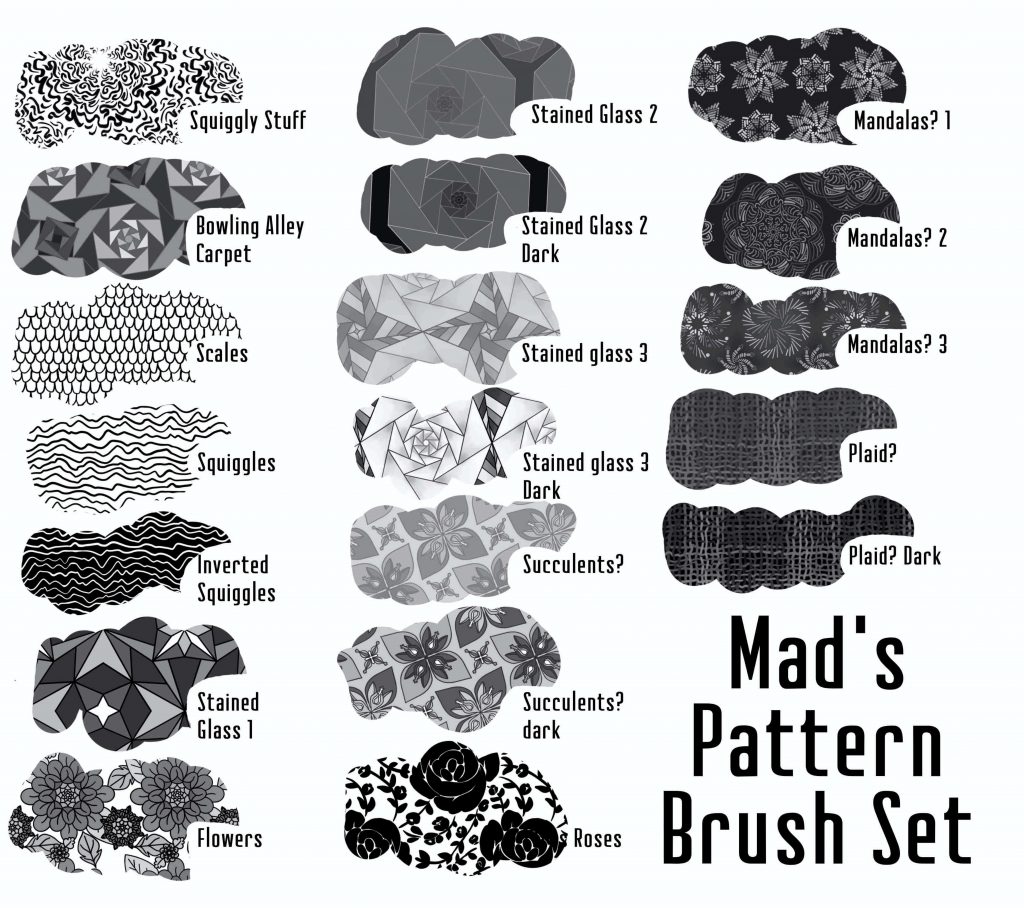 Mad's Pattern Brush Set - Free Brushes for Procreate