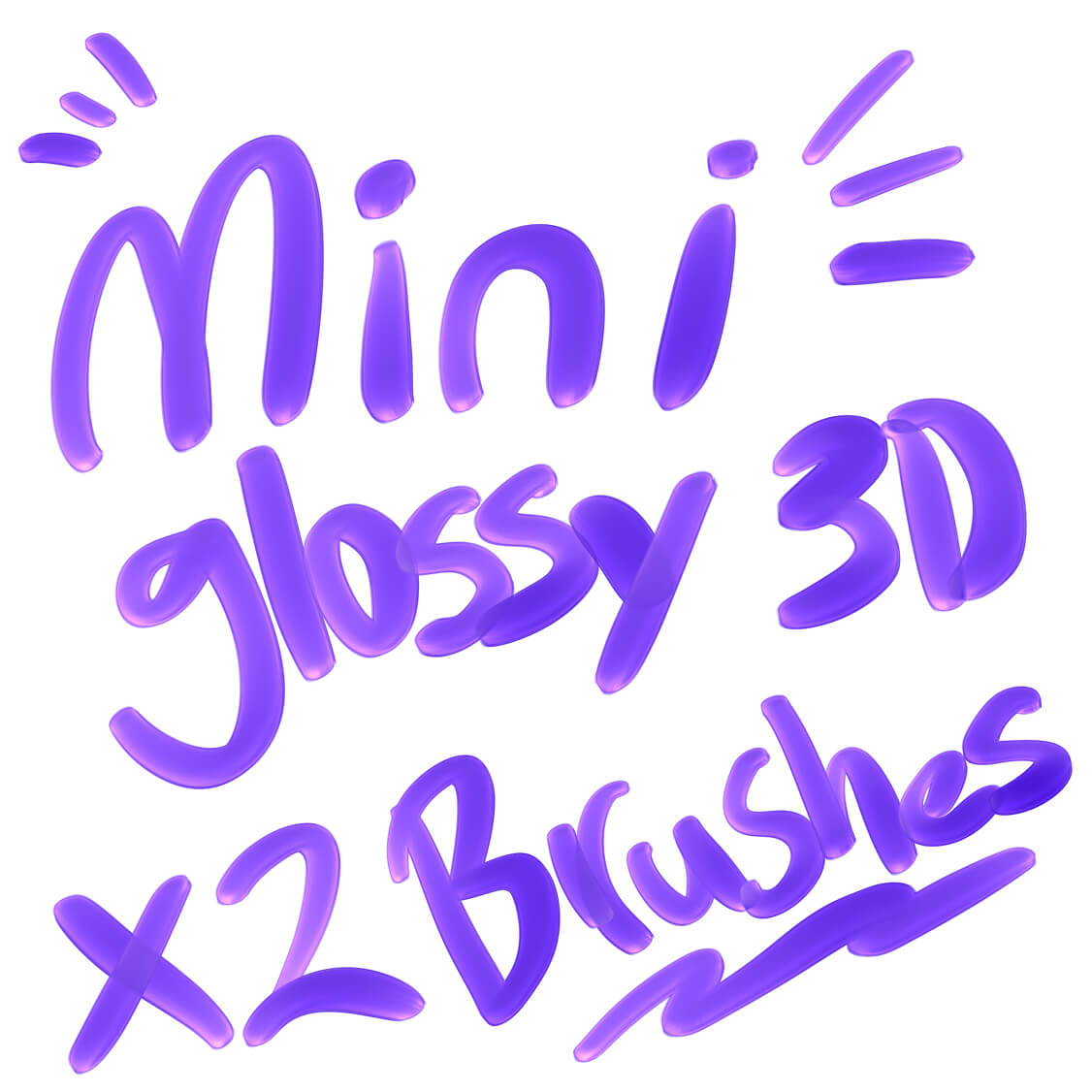 Mini 2pk Glossy 3D Brushes for Procreate - Free Brushes for Procreate
