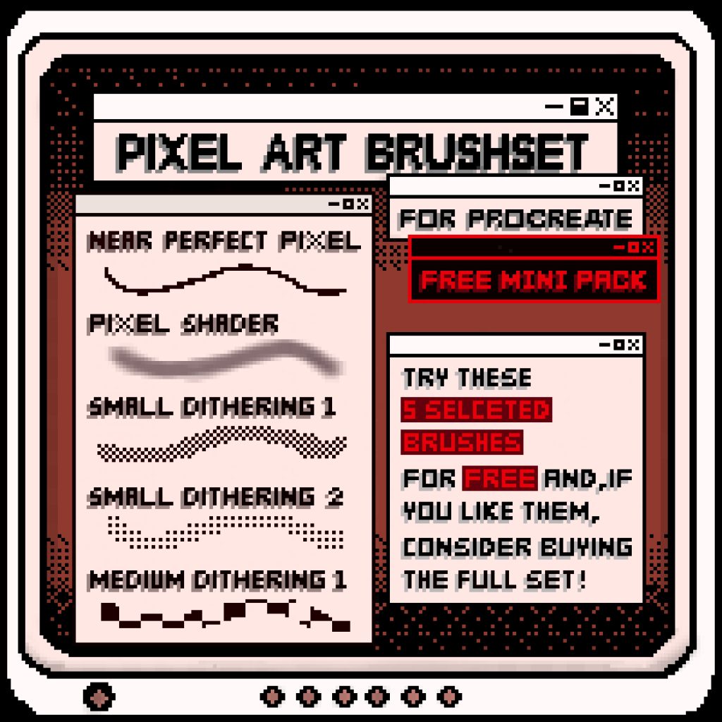 Pixel Art Bush Set (FREE MINI PACK) for Procreate - Free Brushes for ...