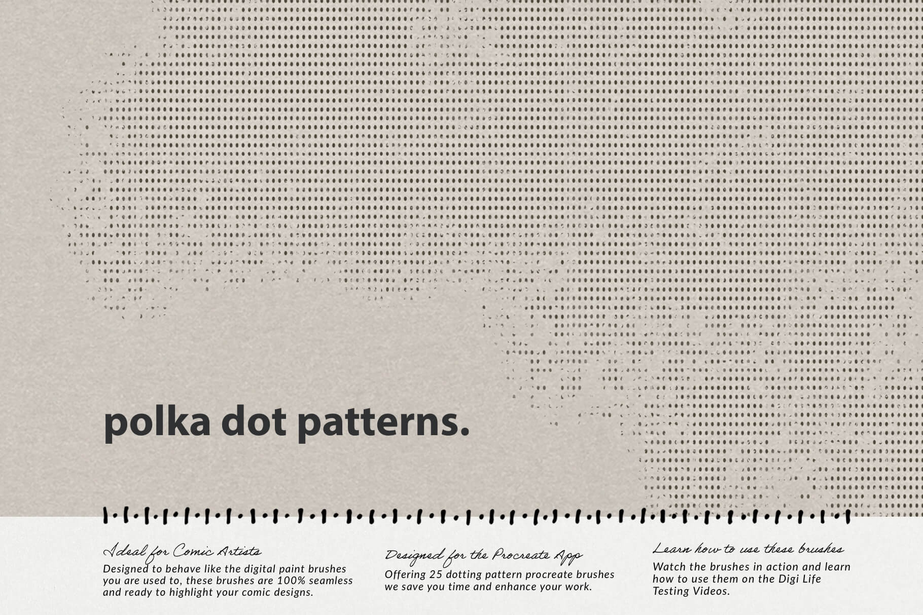 Polka Dot Pattern Procreate Brushes - Free Brushes for Procreate