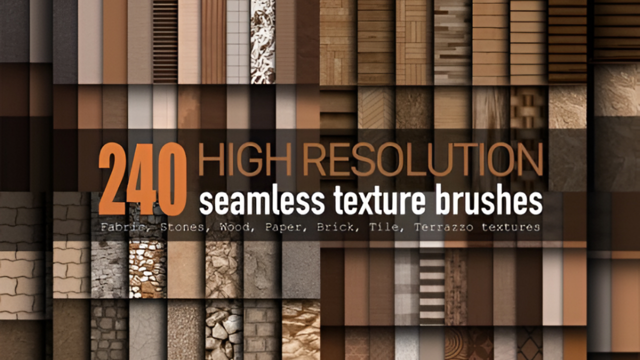 240 Procreate Seamless Texture Brushes - Free Brushes for Procreate