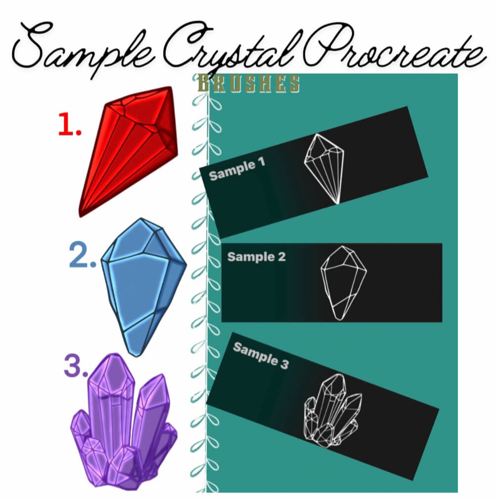 Sample of the Crystals Procreate Brush Set - Free Brushes for Procreate