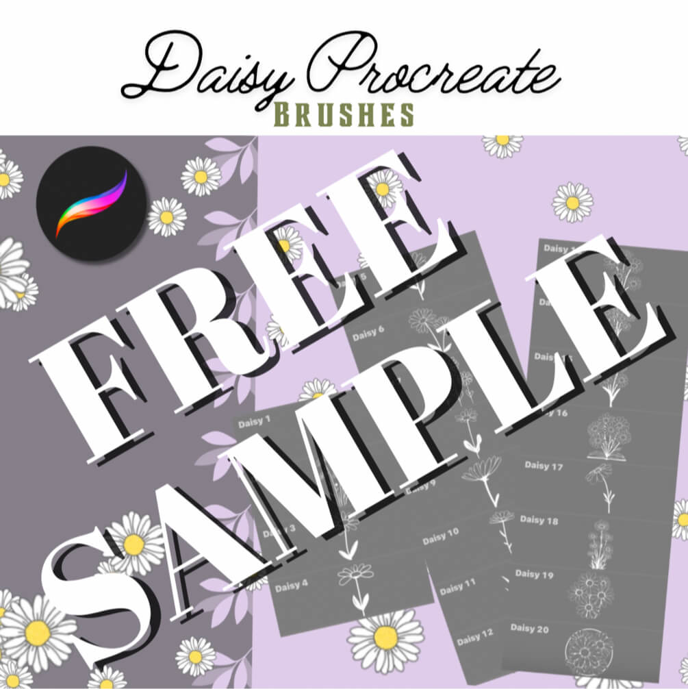 Sample of the Daisy Procreate Brush Set - Free Brushes for Procreate