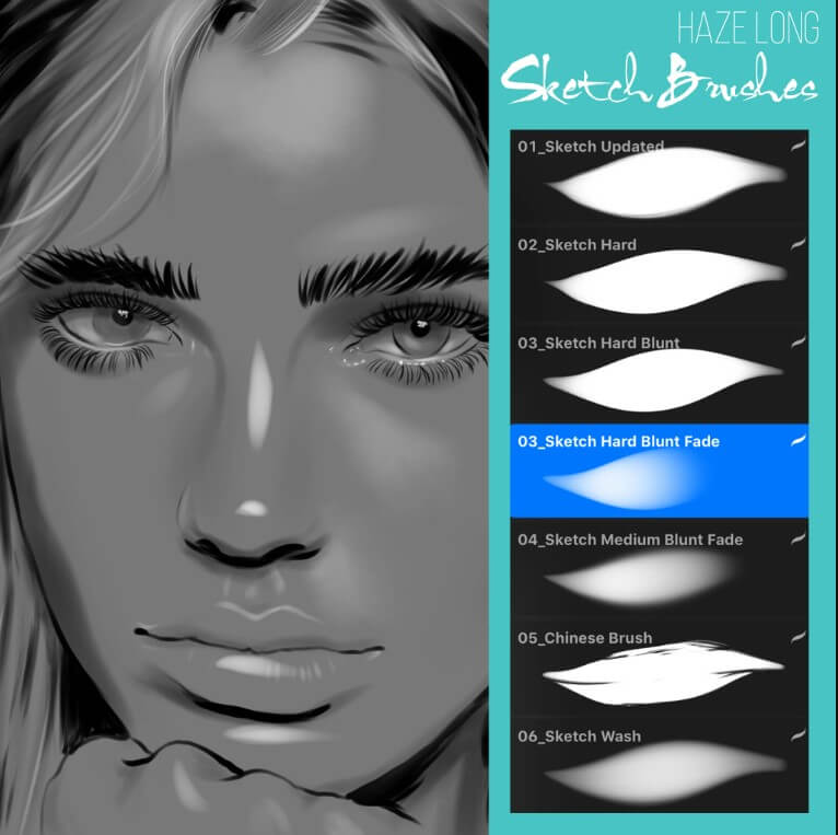 Haze Long Procreate Sketch Brushes Extended Pack - Free Brushes for ...