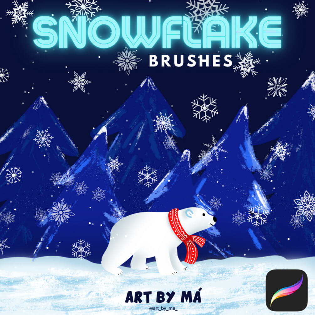 Snowflakes Brushes for Procreate - Free Brushes for Procreate