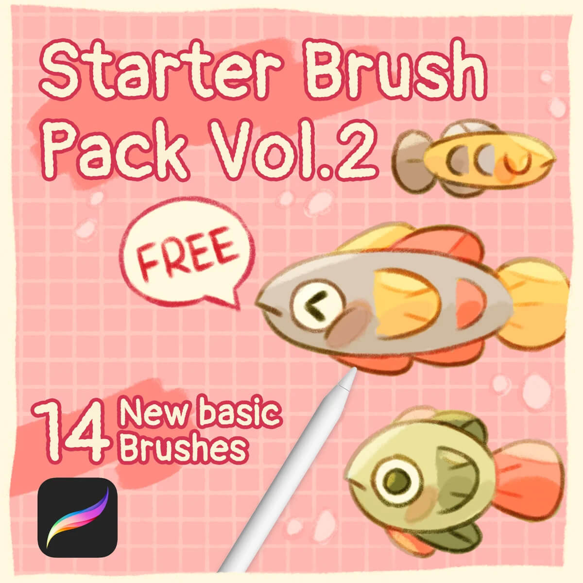 Starter Brush Pack Vol.2 FREE Procreate brushes - Free Brushes for Procreate