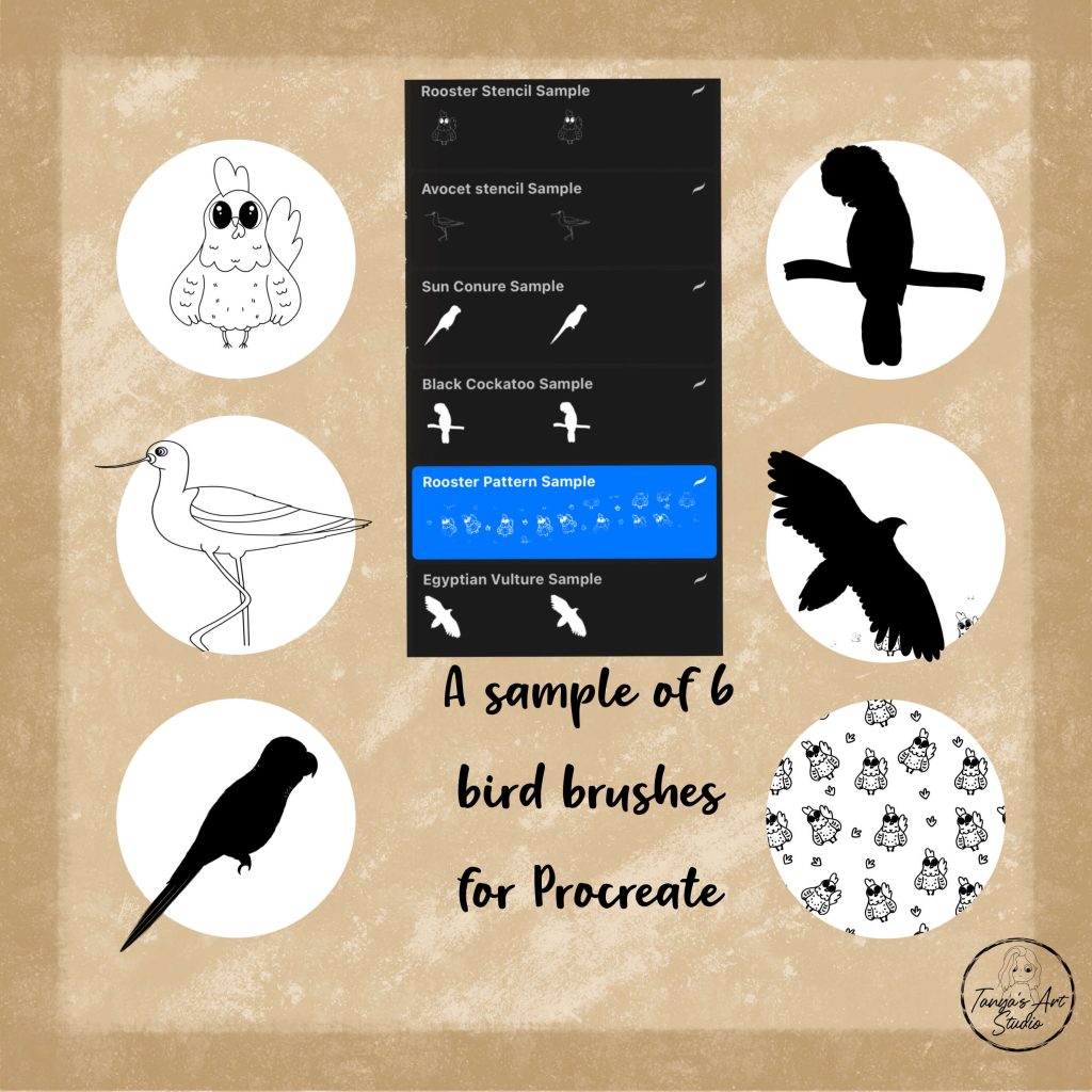 TAS bird stamp brush set for Procreate. - Free Brushes for Procreate