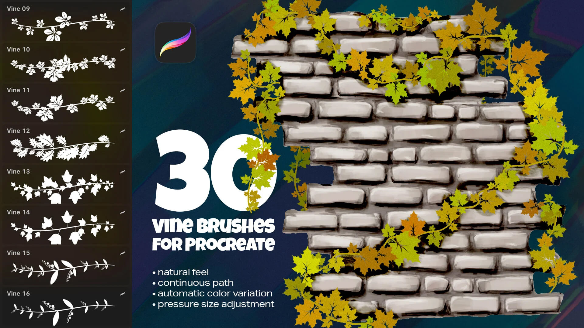Vine Brush for Procreate - Free Brushes for Procreate