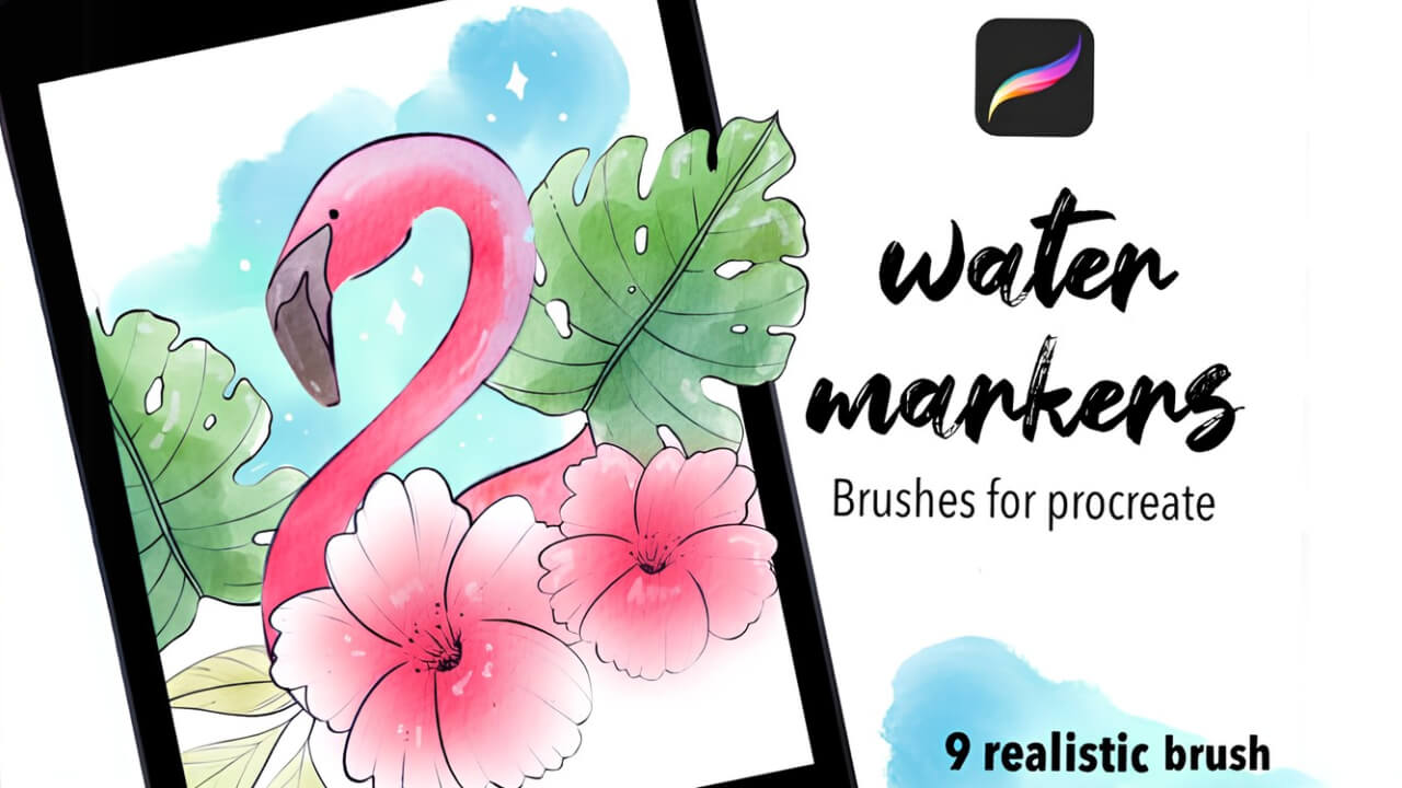 Watercolor Procreate Markers - Free Brushes for Procreate