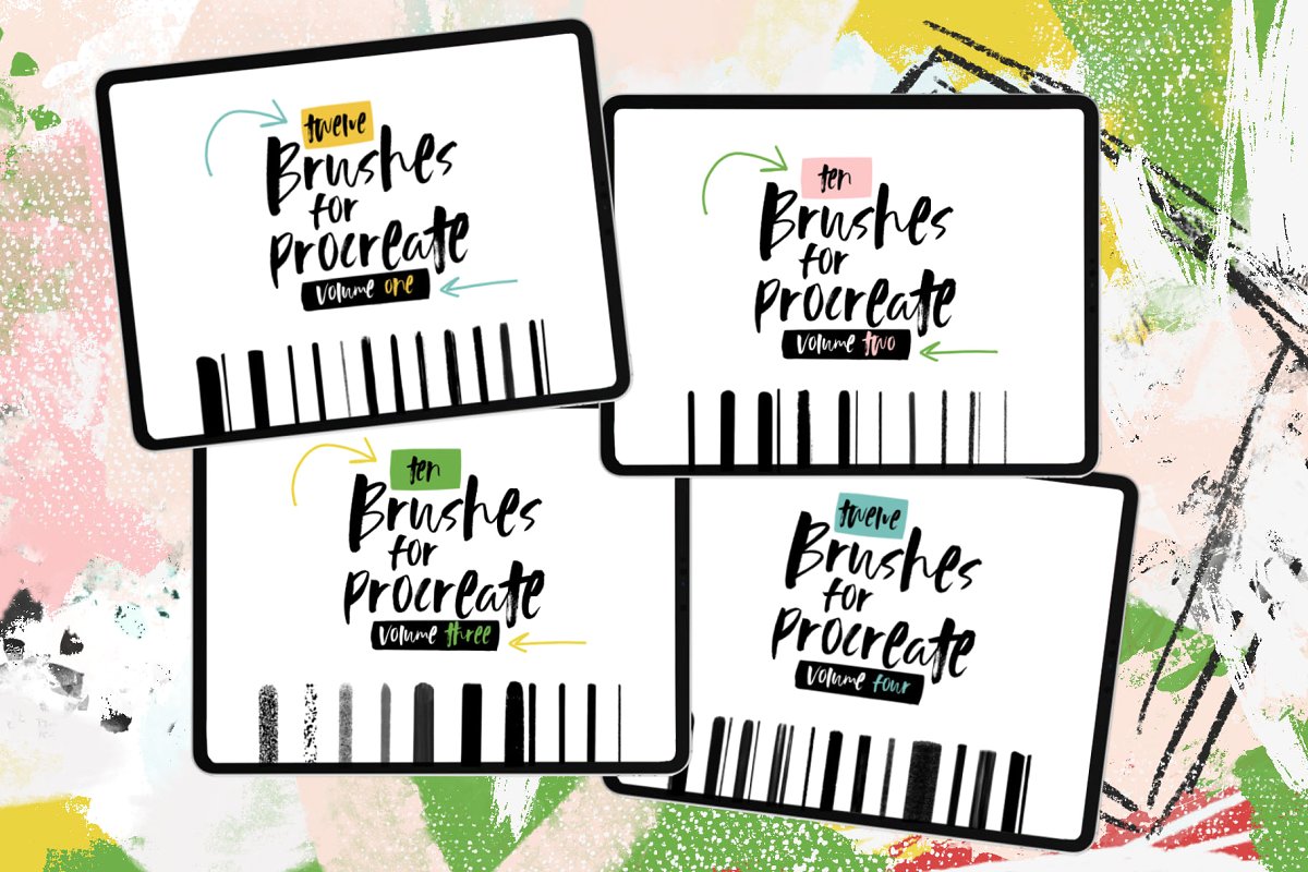 [Paid] Vol 1-4 Brushes for Procreate Bundle - Free Brushes for Procreate
