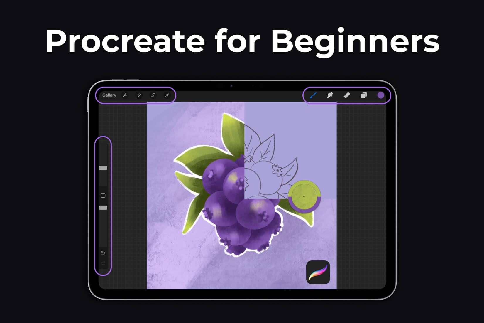 Procreate for Beginners: basic features and simple drawing tutorial - Free Brushes for Procreate