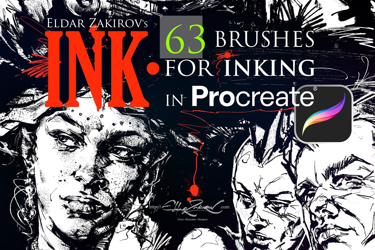[Paid] INK.• 63 Procreate brushes - Free Brushes for Procreate