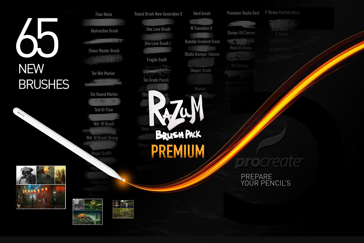 [Paid] RAZUM_INC BRUSH PACK PREMIUM FOR PRO - Free Brushes for Procreate
