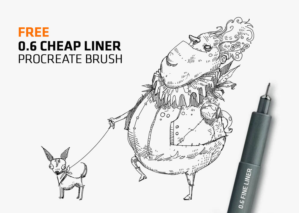 FREE Technical Pen for Procreate - Free Brushes for Procreate