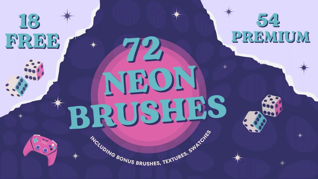 Procreate Neon Brushes - Free Brushes for Procreate